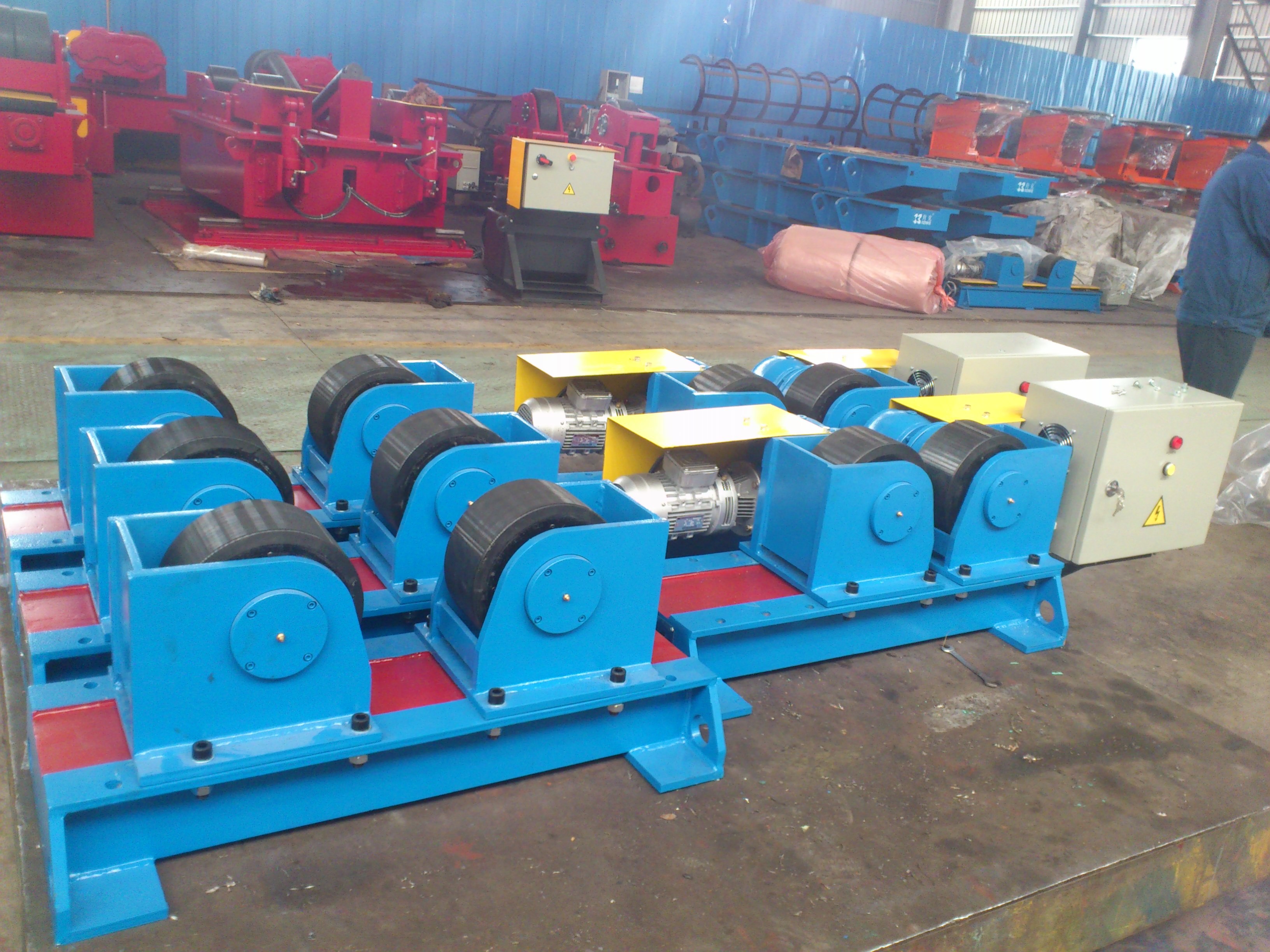 5000 Kg Conventional Welding Rotator Machine PU Roller Bolt Fixed Type